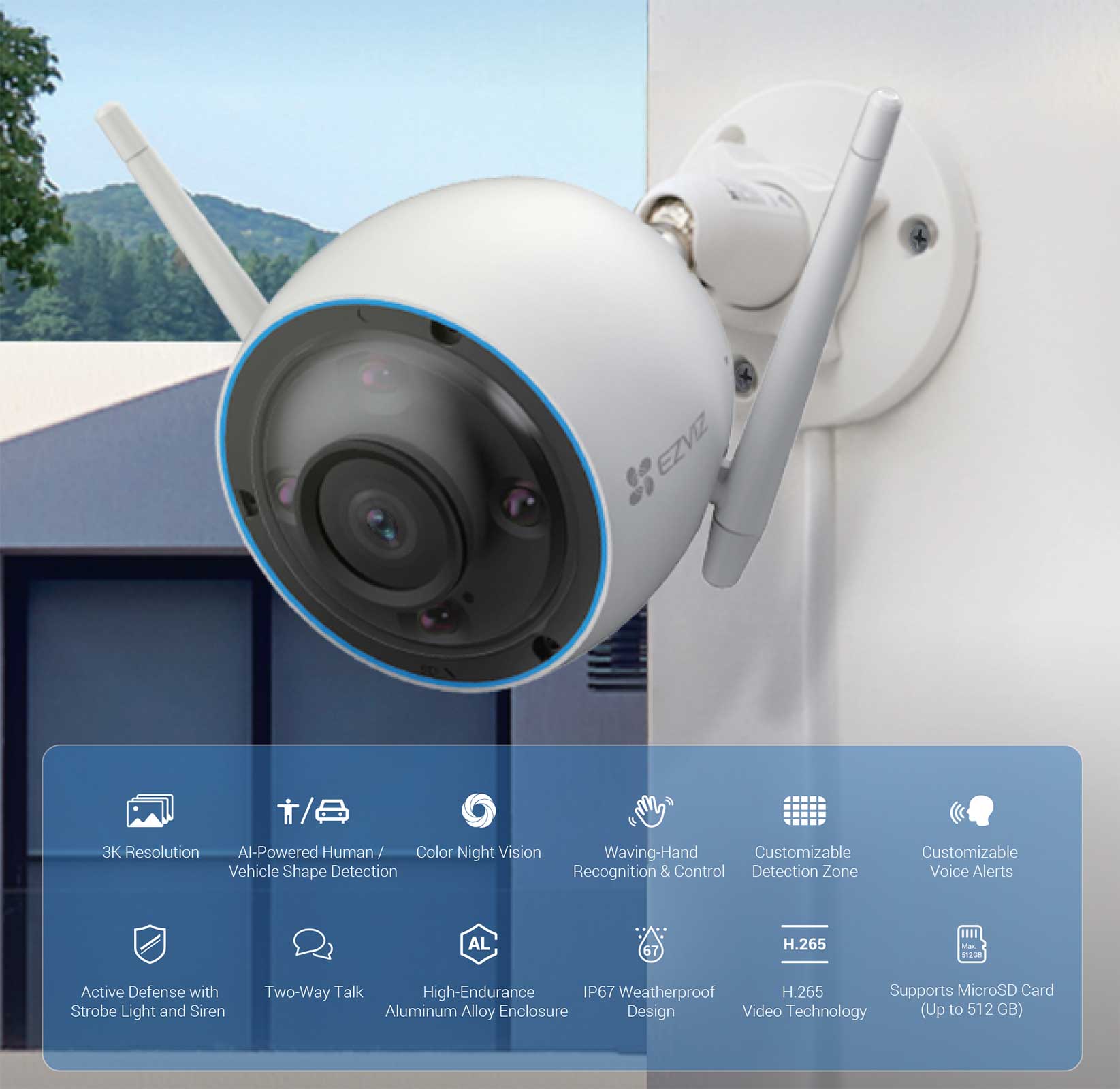 CAMARA EZVIZ IP WIFI BULLET EXT CS H3 (5MPX) EZVIZ - Rosarioseguridad ...