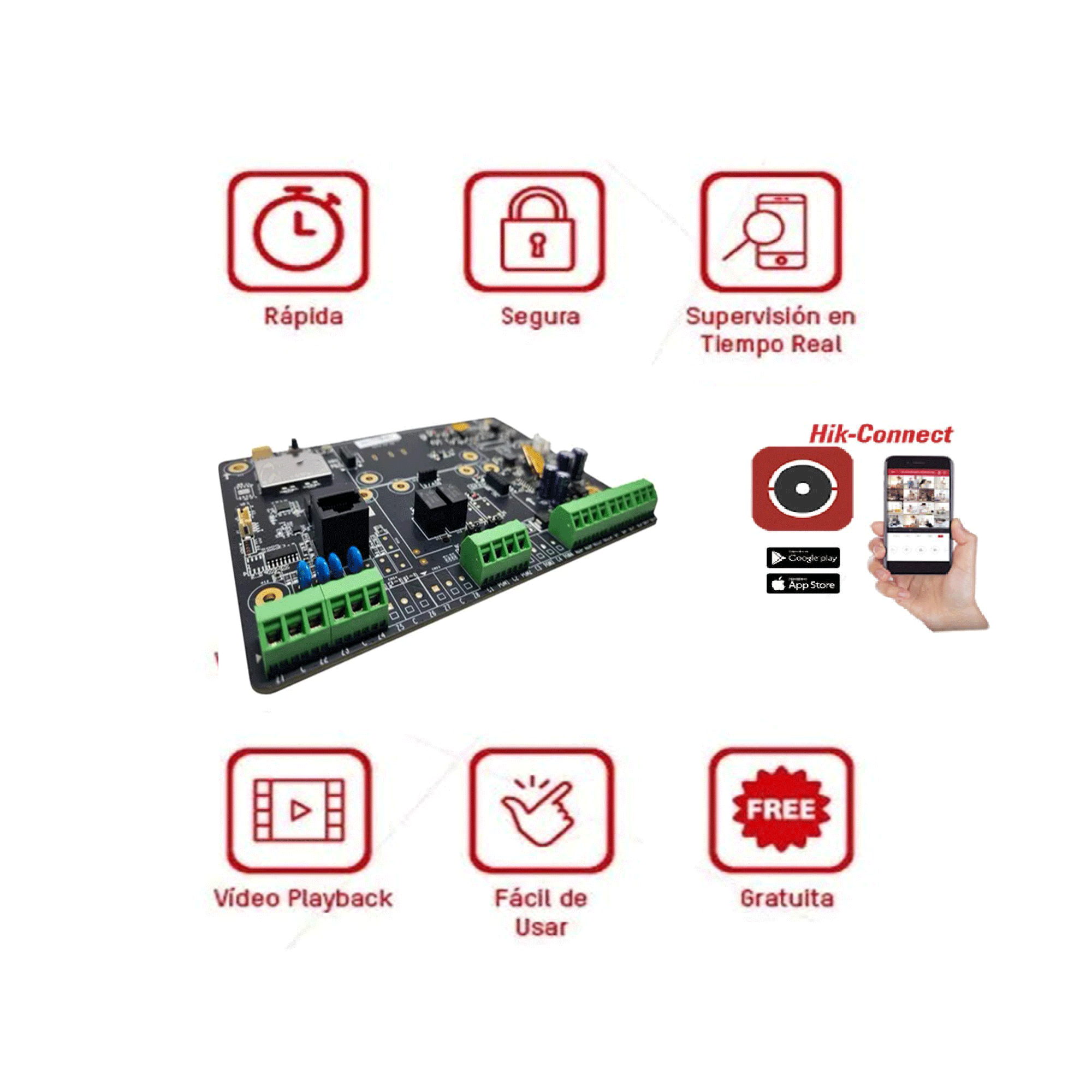 PLACA ALARMA 4 ZONAS Hikvision - Rosarioseguridad.com.ar